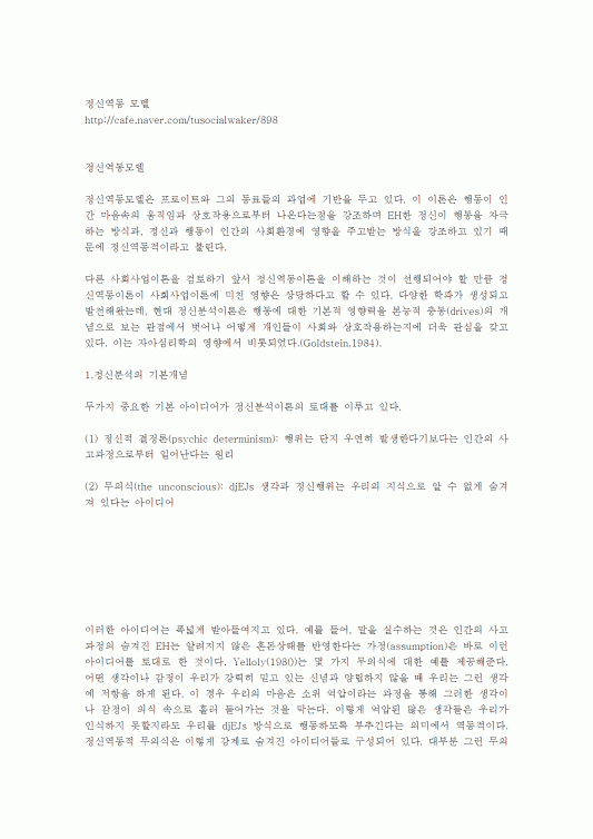 정신역동모델 레포트