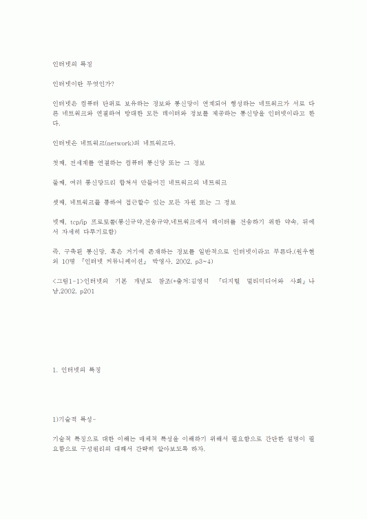 인터넷의 특징