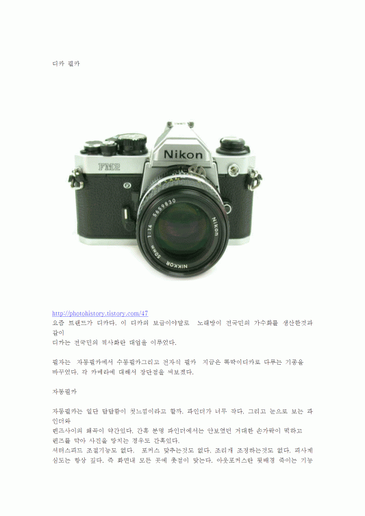 디카와 필카 레포트 자료