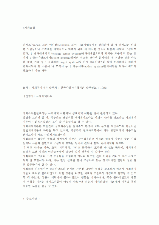 4체계 모형 레포트 자료