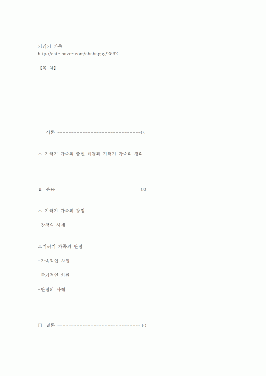기러기가족 레포트 자료