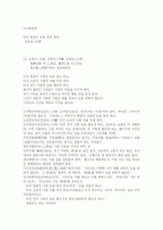 지수화풍공 레포트 자료