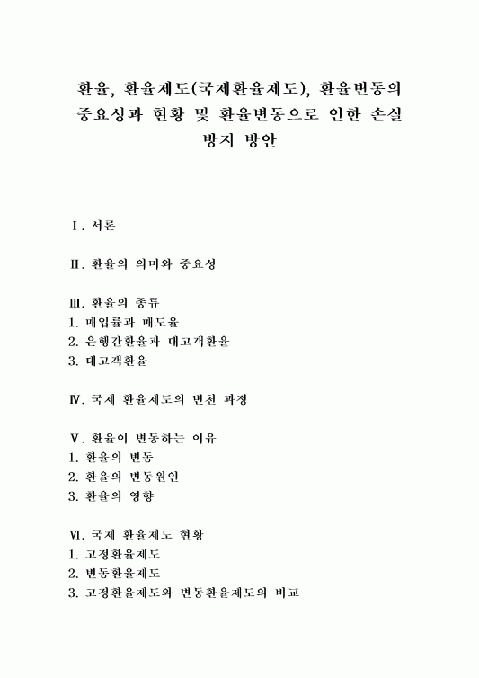 환율제도 레포트 자료