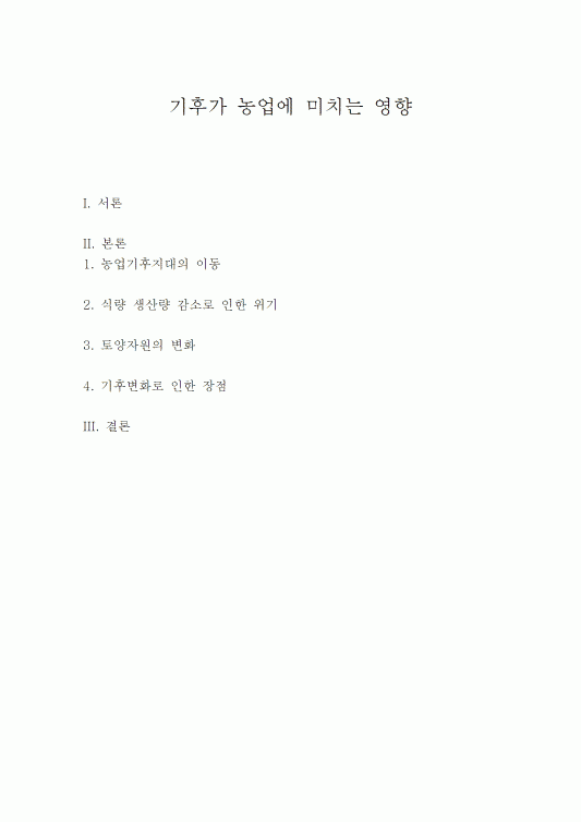 기후가 농업에 미치는 영향