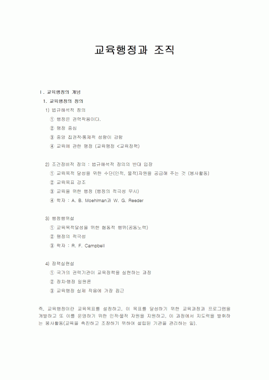 교육행정과 조직