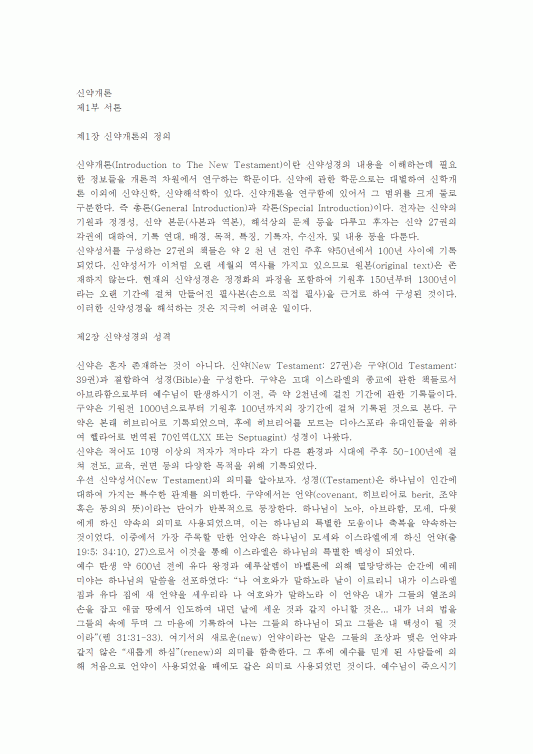 신약개론 레포트 자료