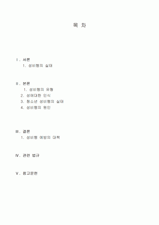 청소년 성비행의 실태 및 해결방안