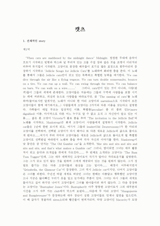 캣츠 레포트 자료