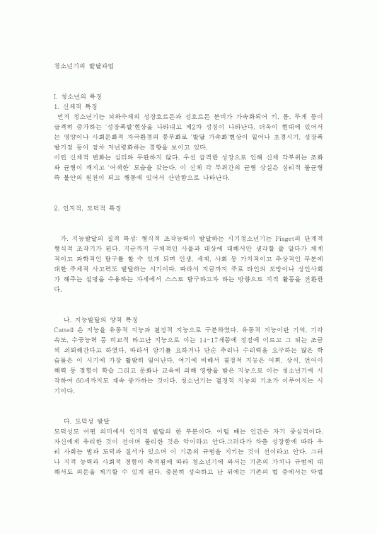청소년기의 발달과업
