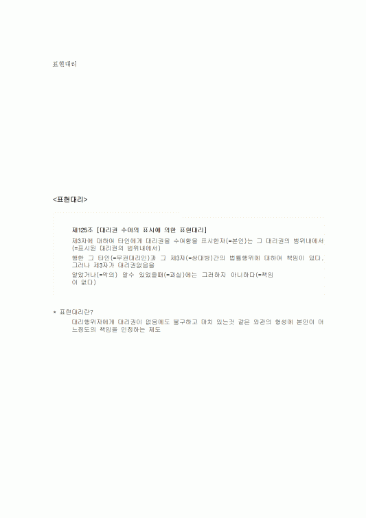 [비즈니스/경제] 표현대리