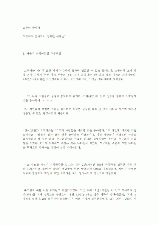 고구려 군사력