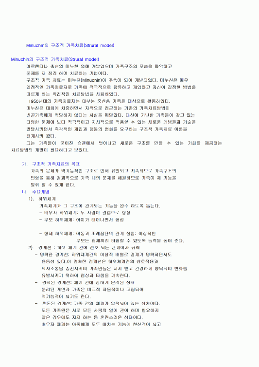 Minuchin의 구조적 가족치료(Strural model)