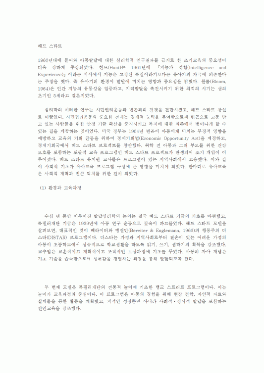 헤드 스타트 레포트 자료