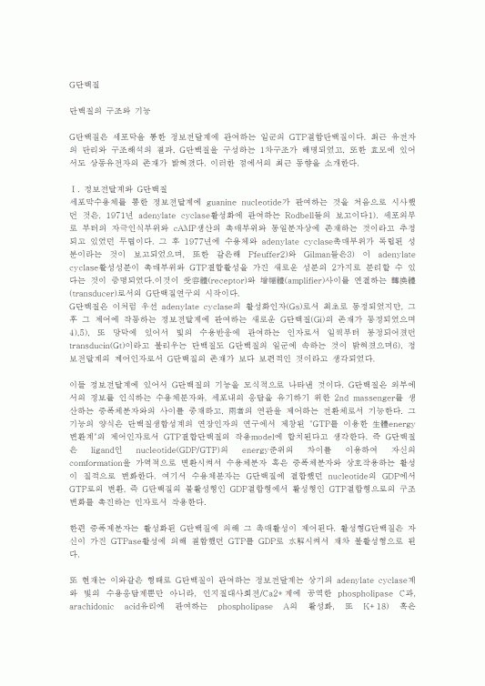 G단백질 레포트 자료