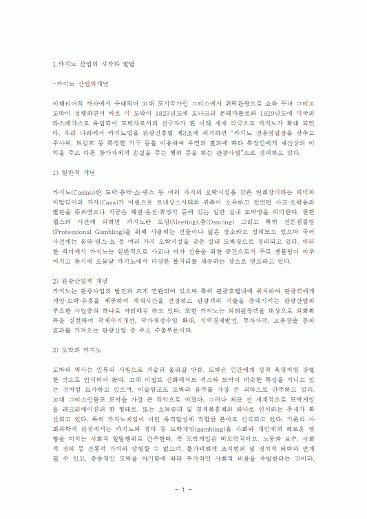 카지노 레포트 자료