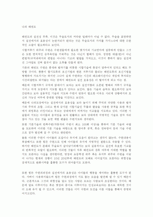 나의 태권도 레포트 자료