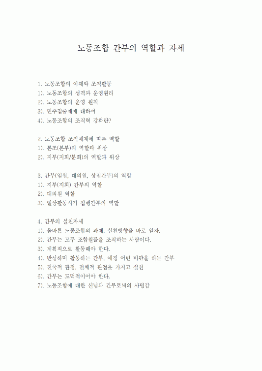 간부의 역할과 자세