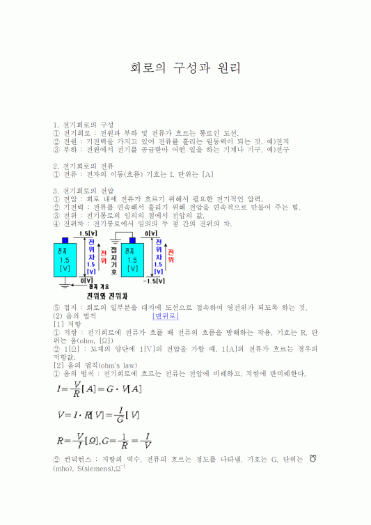 회로의 구성과 원리