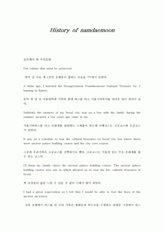History of namdaemoon