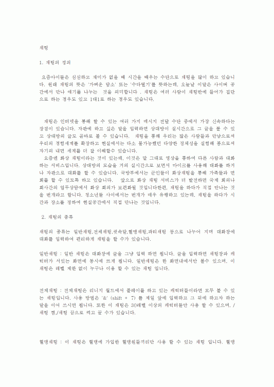 채팅 레포트 자료