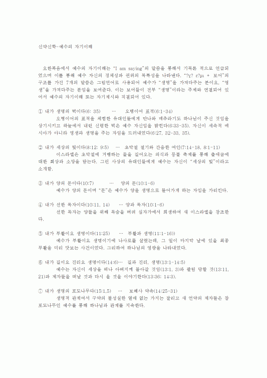 신약신학 레포트 자료