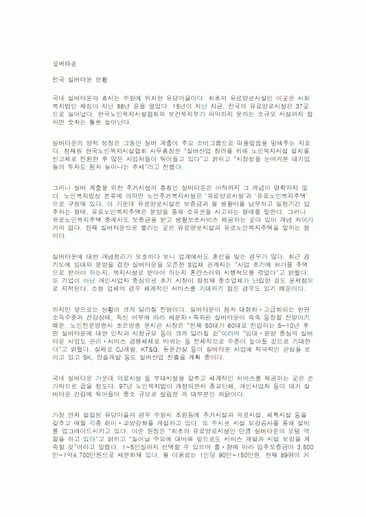 실버타운 레포트 자료