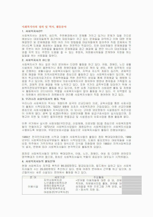 사회복지사와 요양보호사
