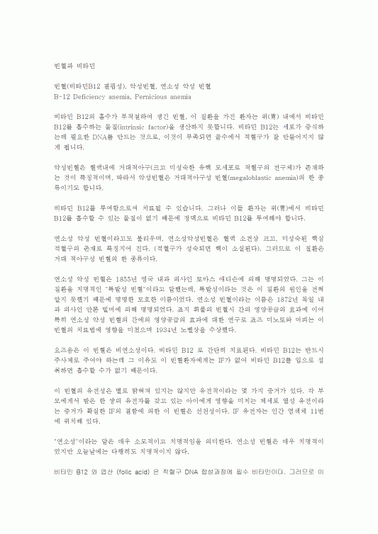 빈혈과 비타민