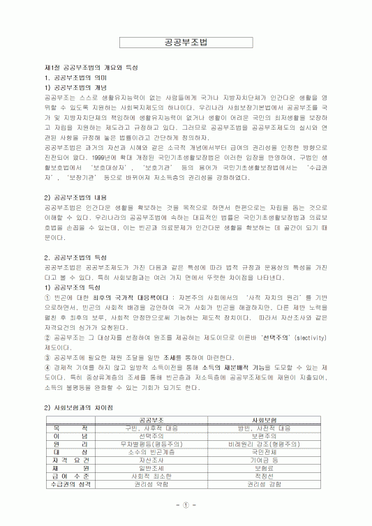 공공부조법 요약정리