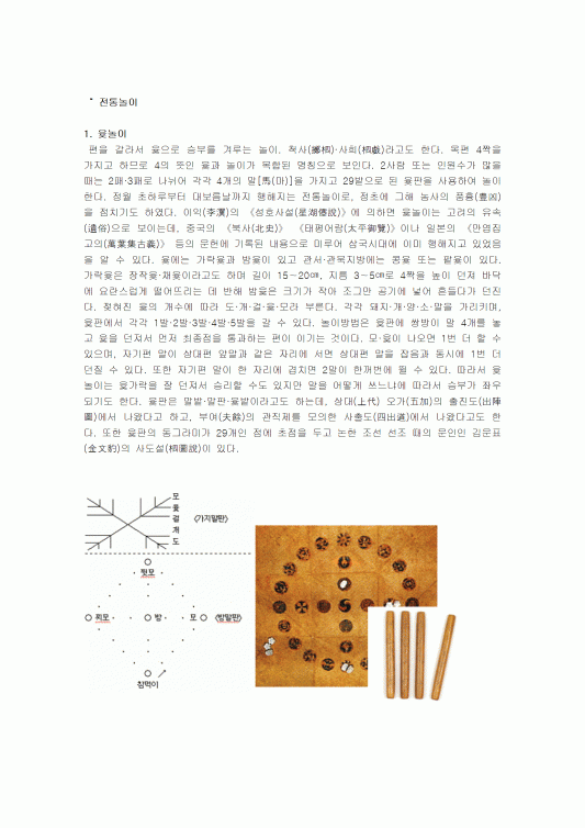 전통놀이의 종류와 기원, 놀이방법