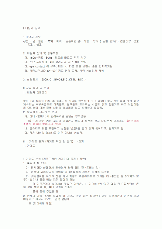 상담 과정 사례