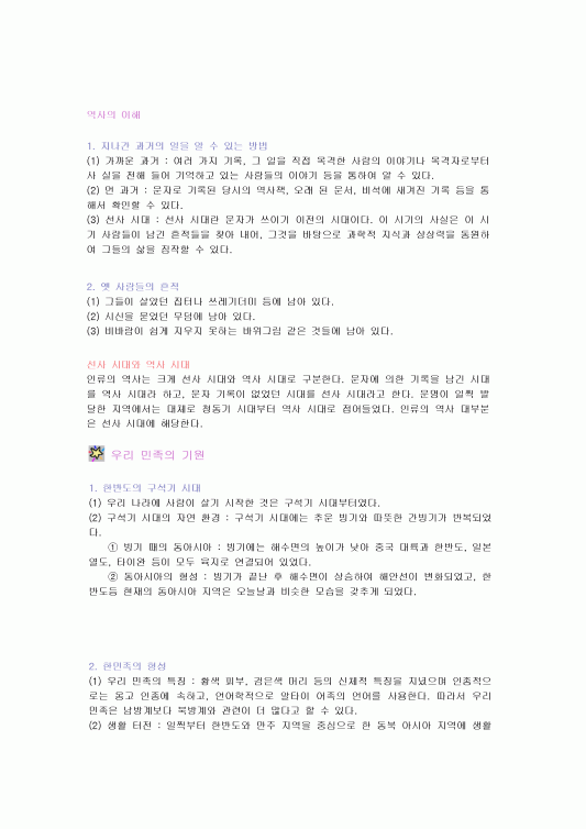 선사시대와 삼국시대의 생활모습