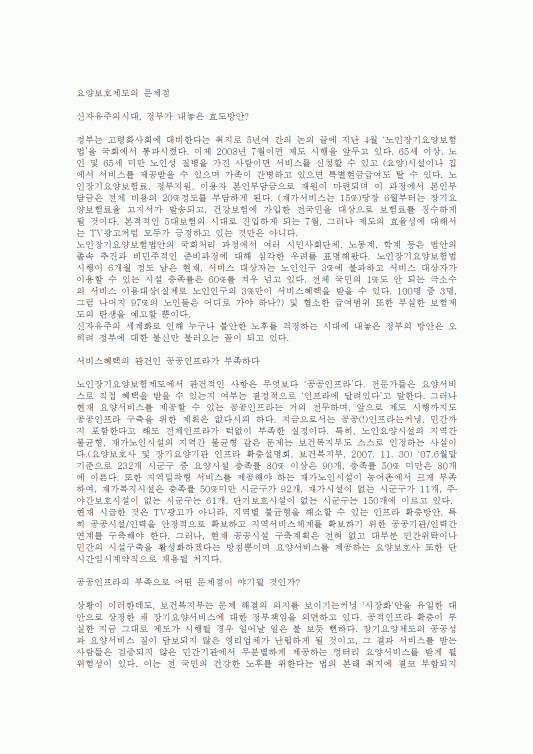 요양보호제도의 문제점