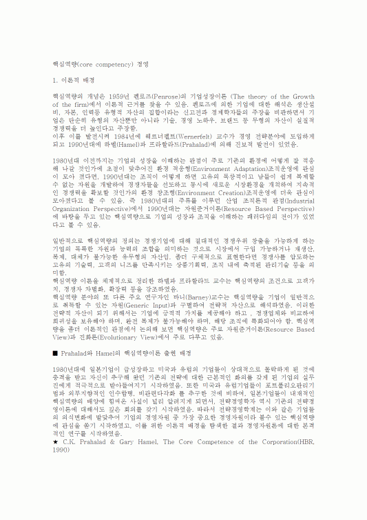 핵심역량(core competency) 경영