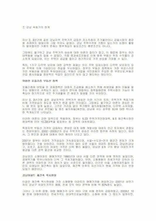 참여정부 부동산 정책분석