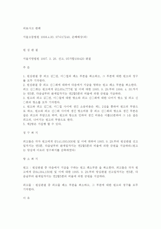 의료사고 판례