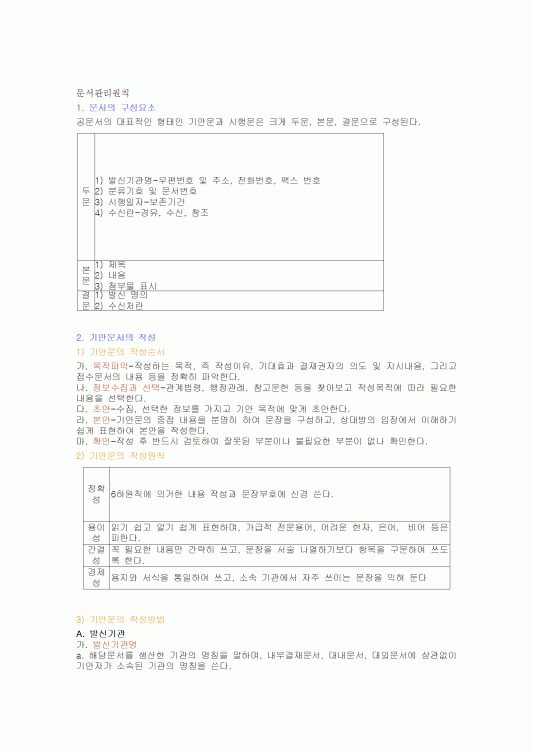 문서관리원칙, 기안문 작성, 쾌적한 조명