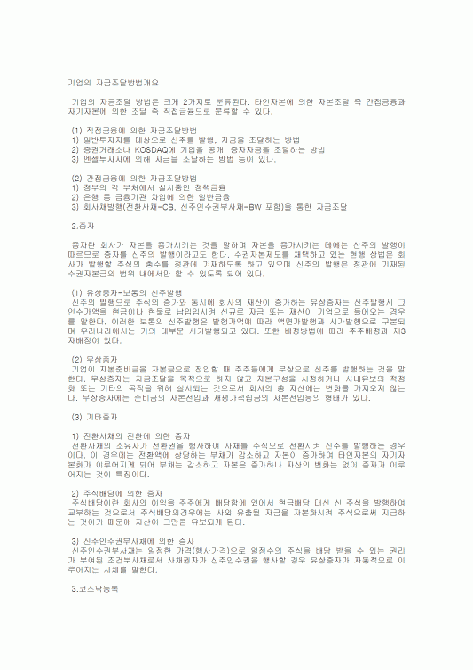중소기업의 자금조달 방법