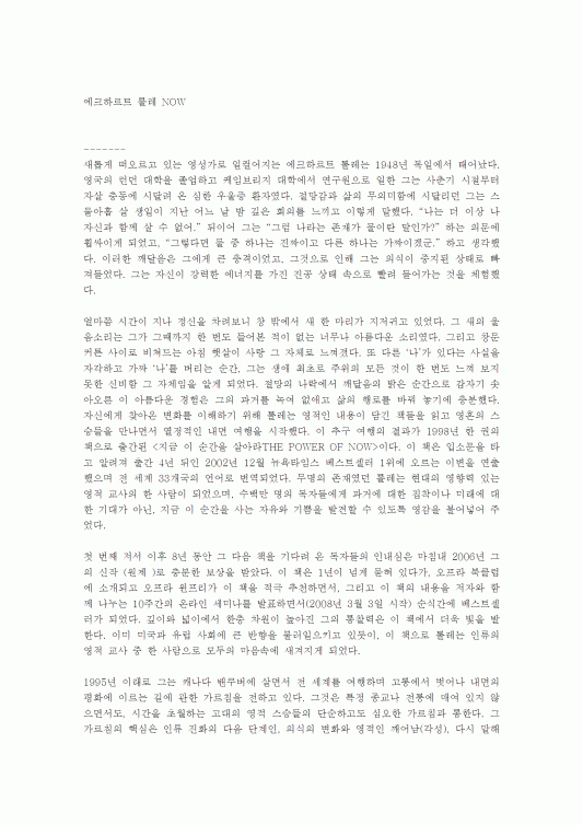 에크하르트 툴레 NOW