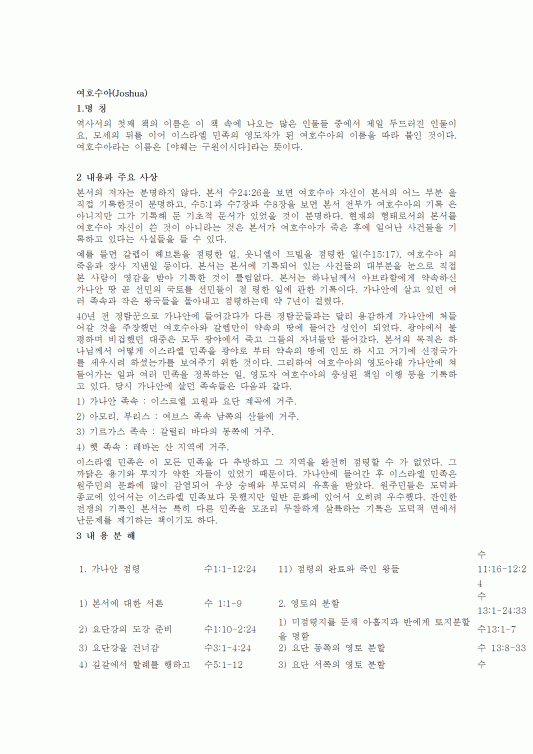 여호수아, 신약역사, 고린도전후서,문화인류학, 리더십
