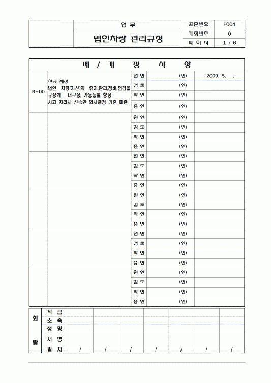 법인관리차량규정