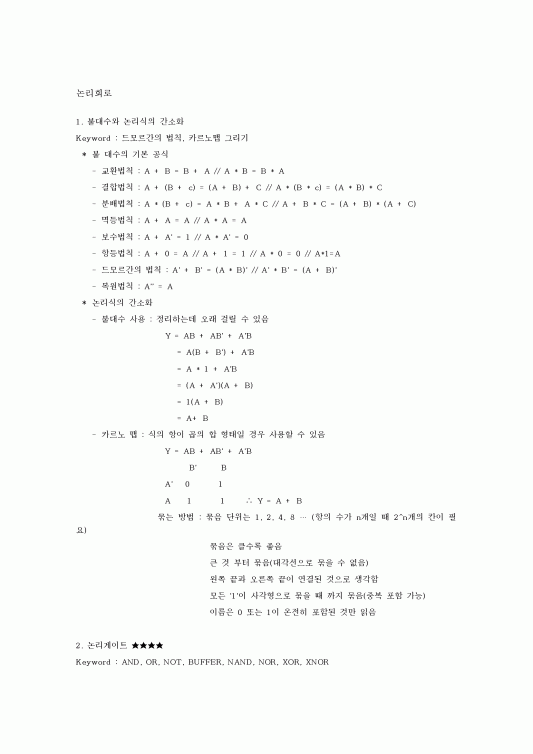 [컴퓨터/통신] 논리회로의 종류와 특징