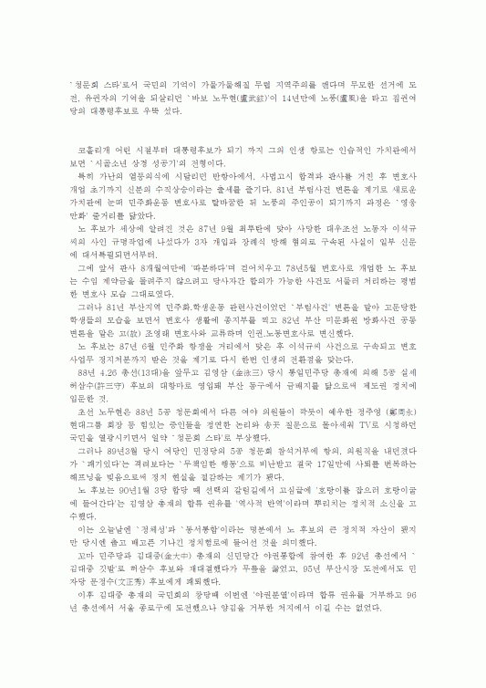 노무현 전 대통령의 일대기