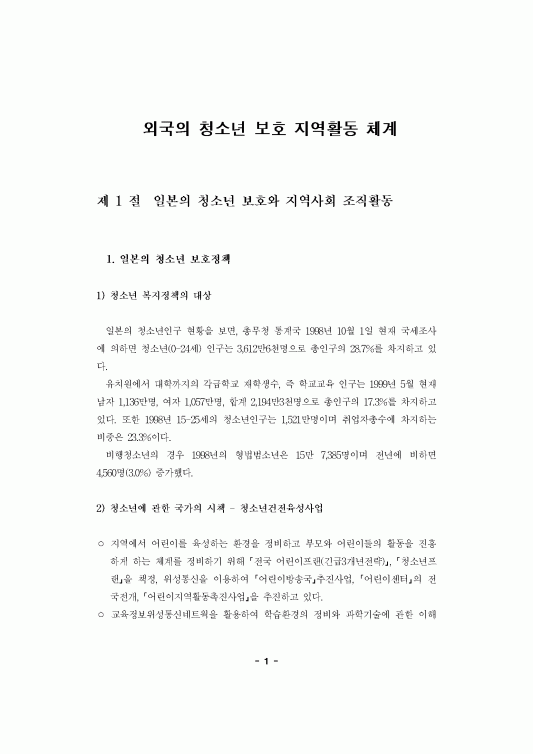 외국의 청소년 복지