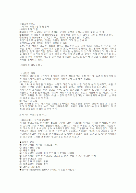 사회사업의 변천사