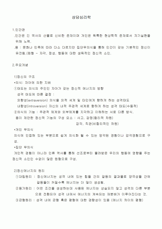 상담심리학 정리