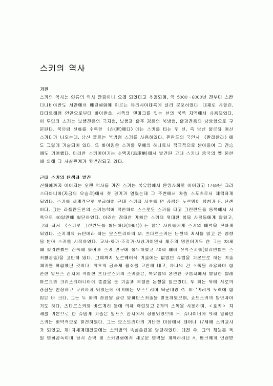 스키 레포트 자료