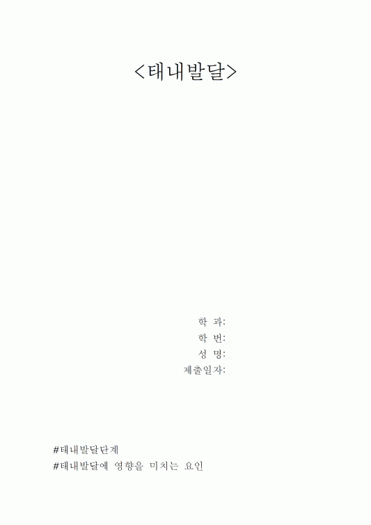 태내발달 레포트 자료