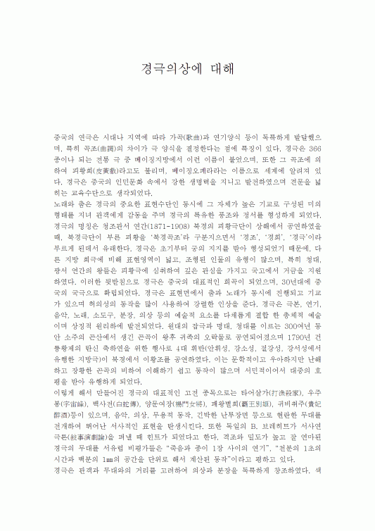 경극의상에 대해