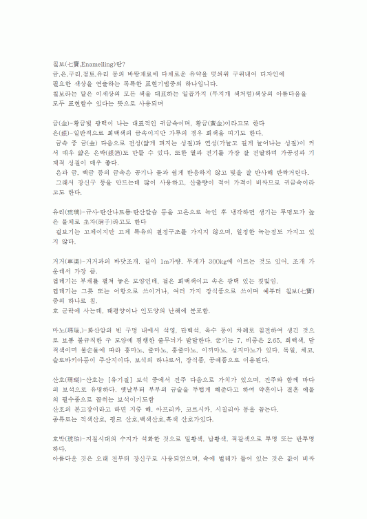 칠보공예와 칠보유약